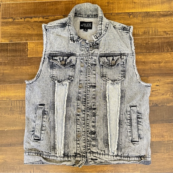 RUDE | Jackets & Coats | Xxx Rude Mens Washed Cowboy Denim Vest | Poshmark